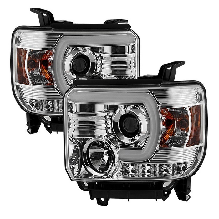 5080622 Spyder Projector Headlights with Light Bar Daytime Running Lights