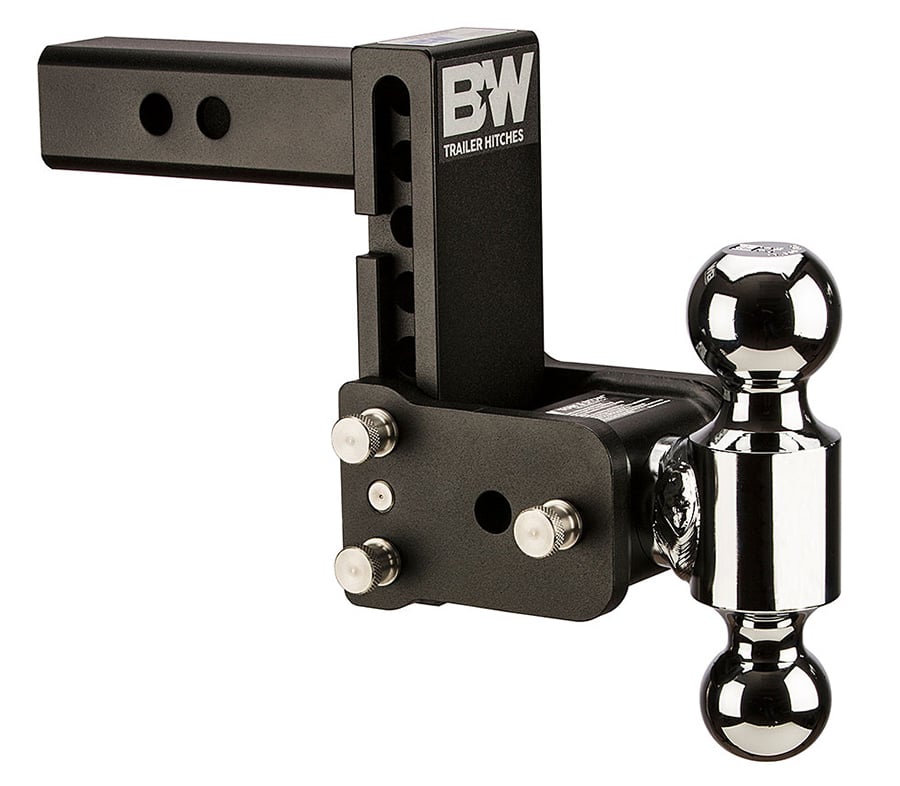 TS10037B B&W 2 In. & 2-5/16 In. Tow & Stow Standard Adjustable Ball Mount