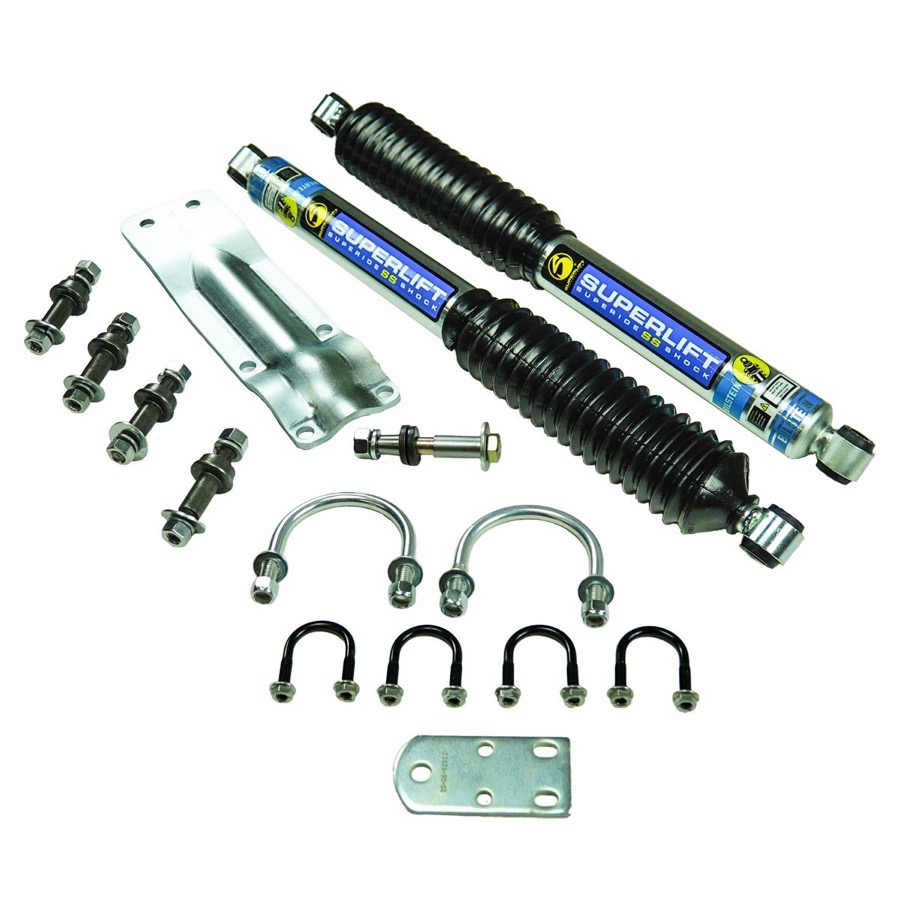 92714 Superlift Dual Steering Stabilizer Kit with SS Bilstein Shocks